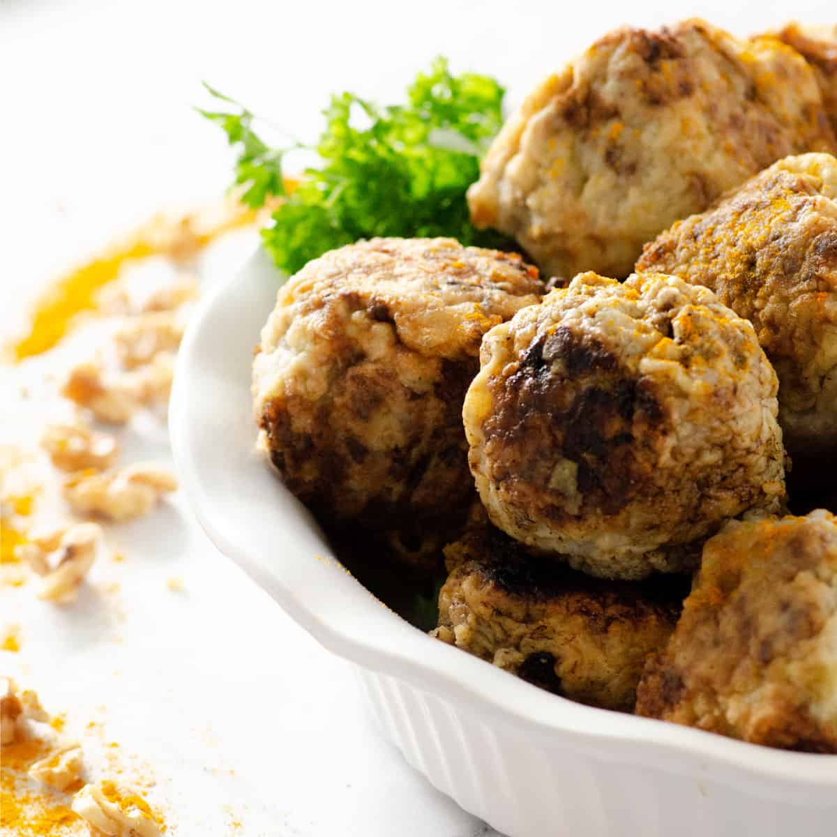 Spicy Indian Hot Balls with Turmeric Rice | Rooted in Nature